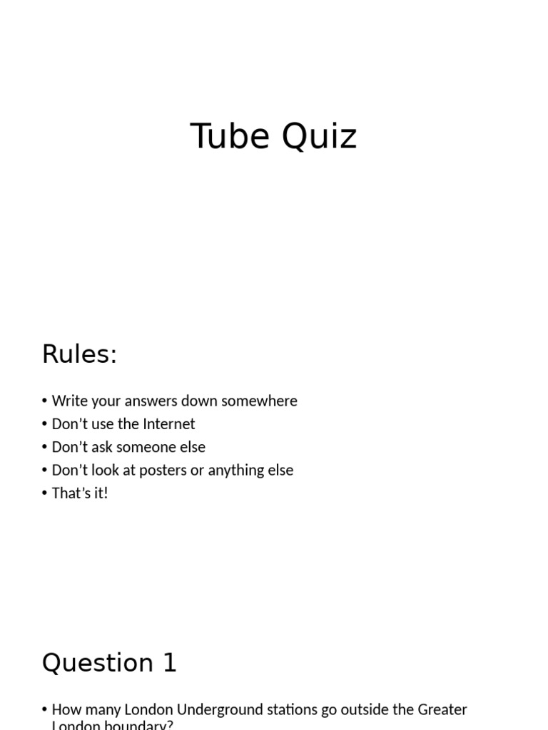 London Underground Quiz Questions | PDF | Rail Infrastructure | London