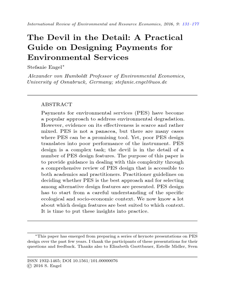 Guide to Effective PES Design Strategies | PDF | Policy | Externality