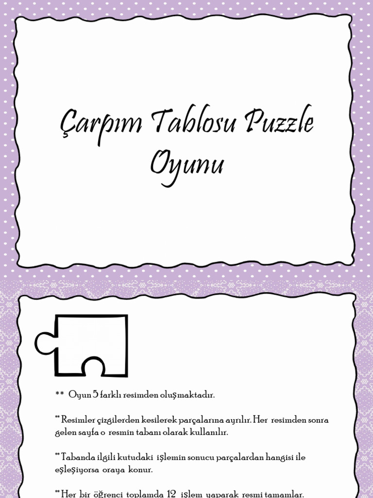 Carpim Tablosu Oyunu | PDF
