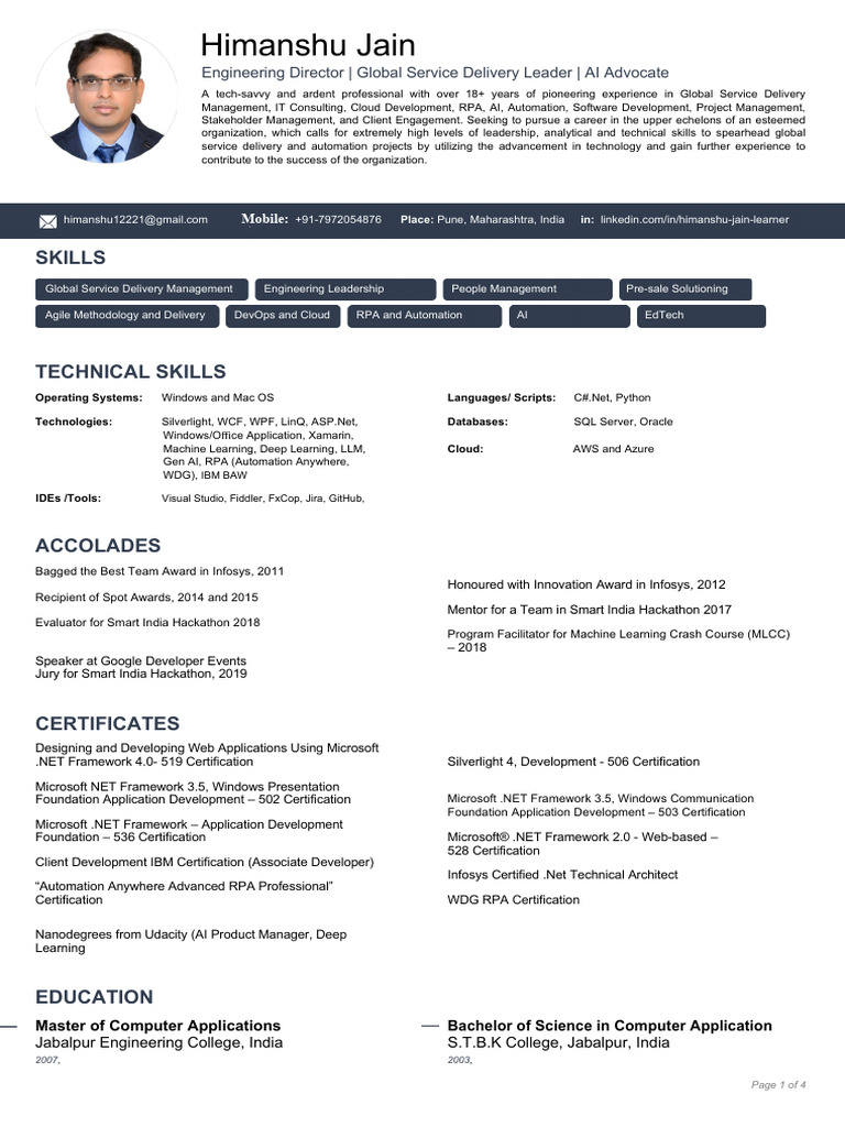 AI and Global Service Delivery Leader | PDF | Agile Software ...