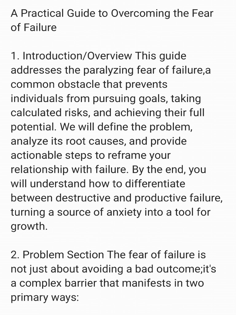 Fear of Failure | PDF