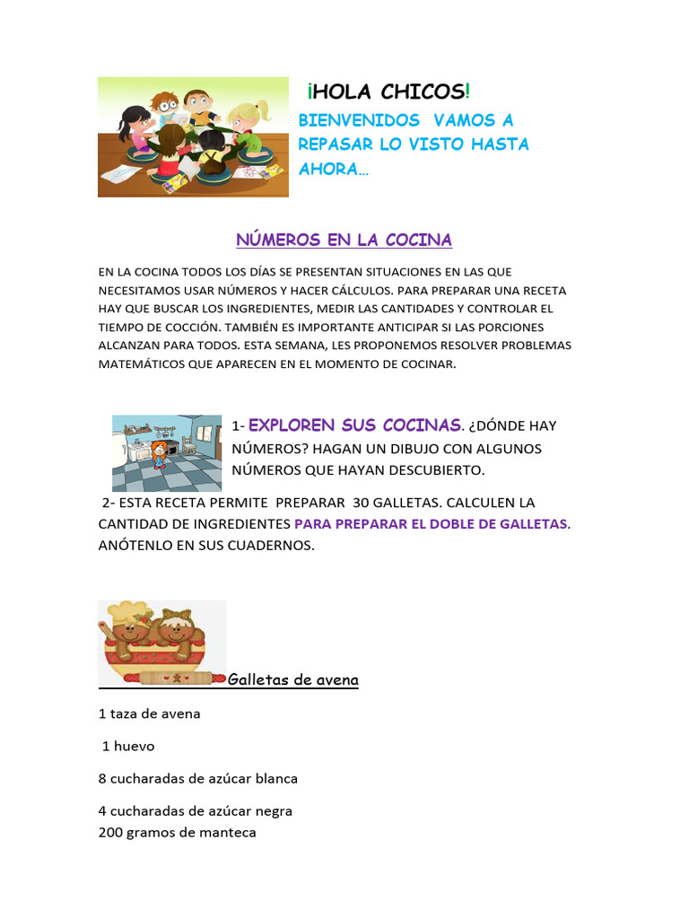 Números y Matemáticas en la Cocina | PDF