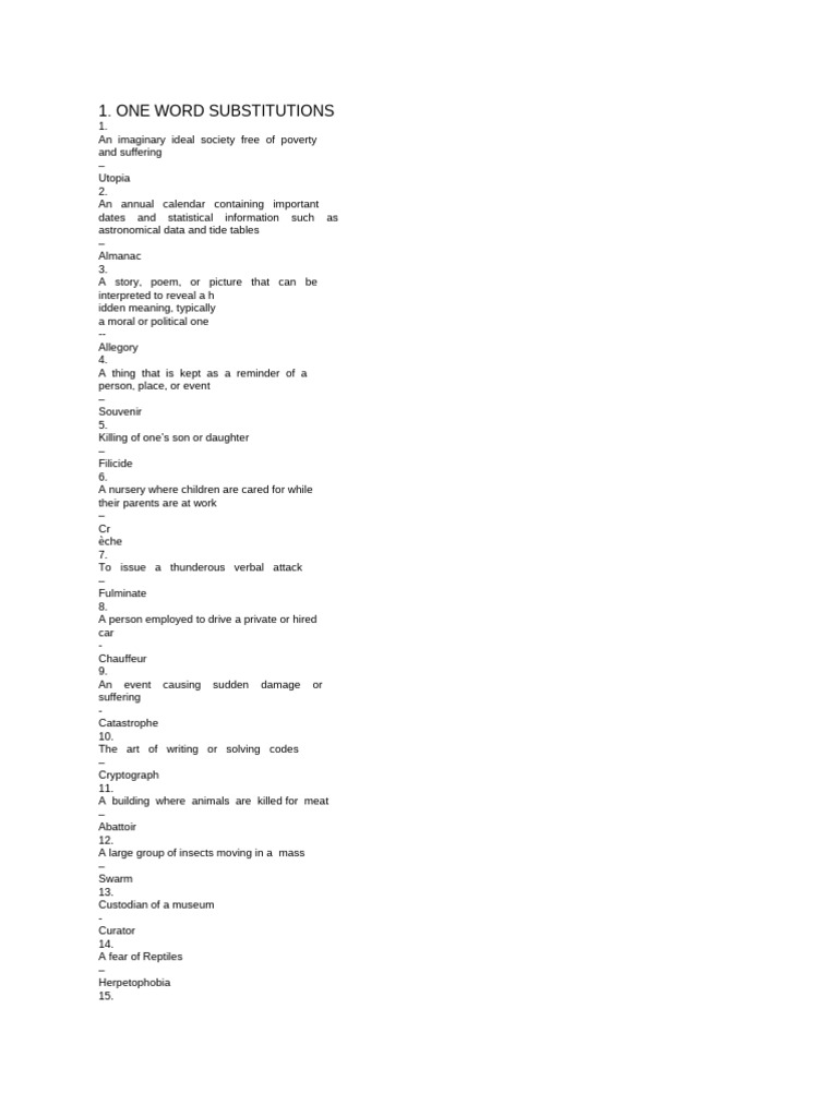 One Word Subst | PDF
