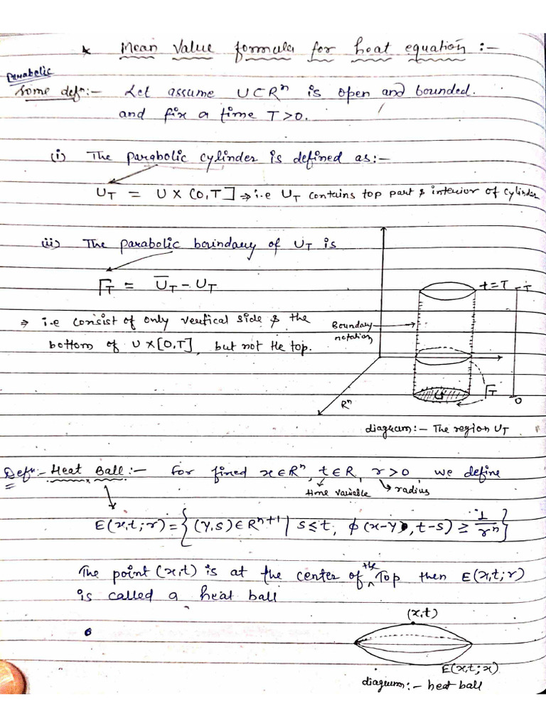 Mean Value Formula For Heat Equetion | PDF