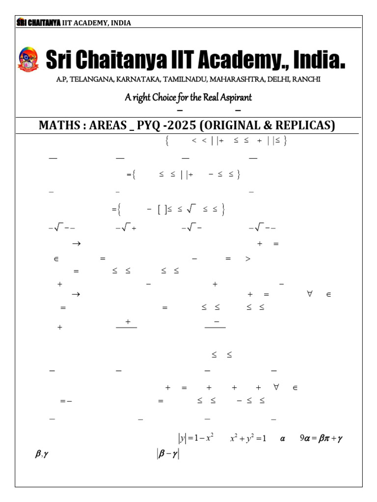 SR Super 60 Sterling Maths Areas-2025 Pyq | PDF | Area | Mathematical Concepts