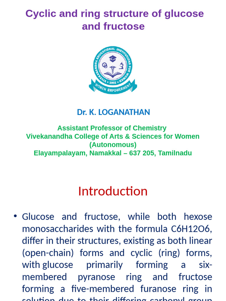 Cyclic and Ring Structure of Glucose and Fructose | PDF