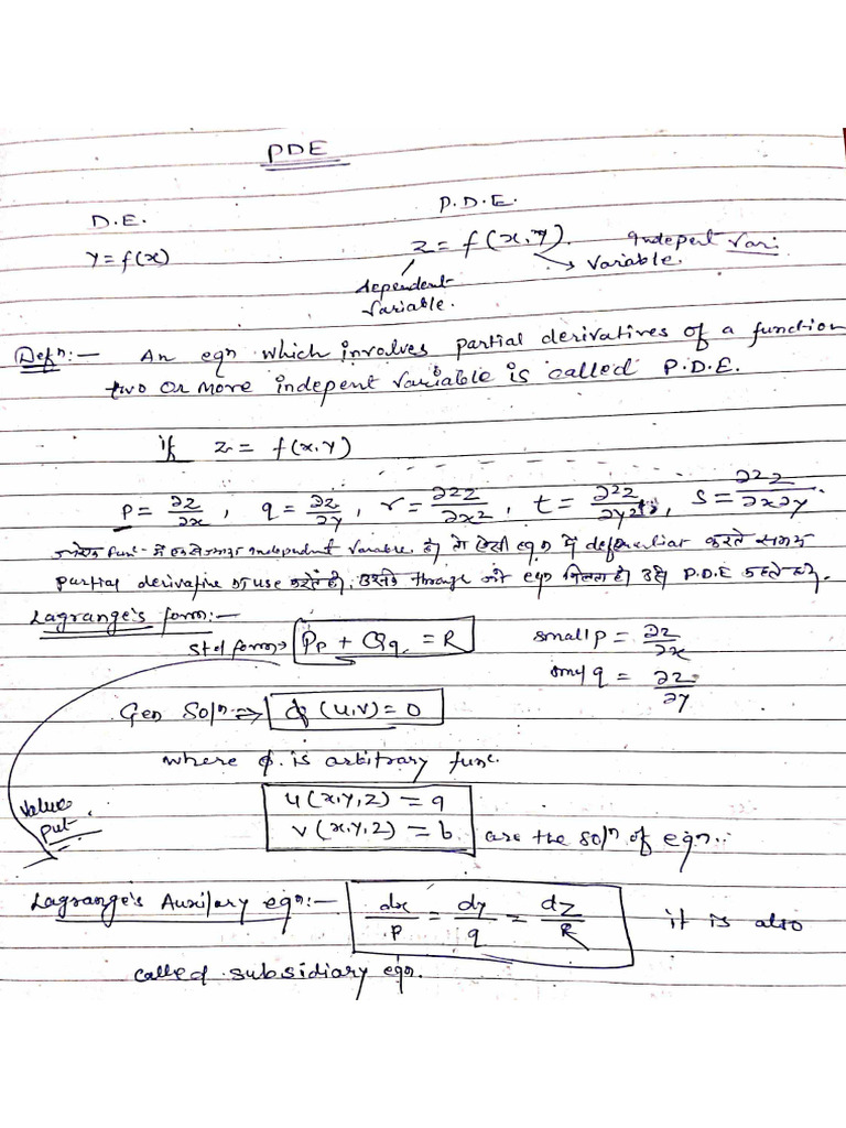 PDE Defination and Clasification | PDF