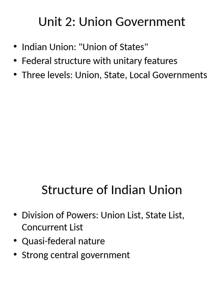 Overview of India's Union Government | PDF