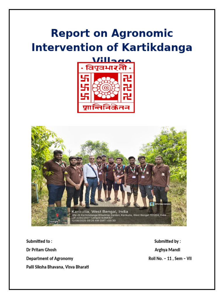 Report On Agronomic Intervention of Kartikdanga Village-1 | PDF ...