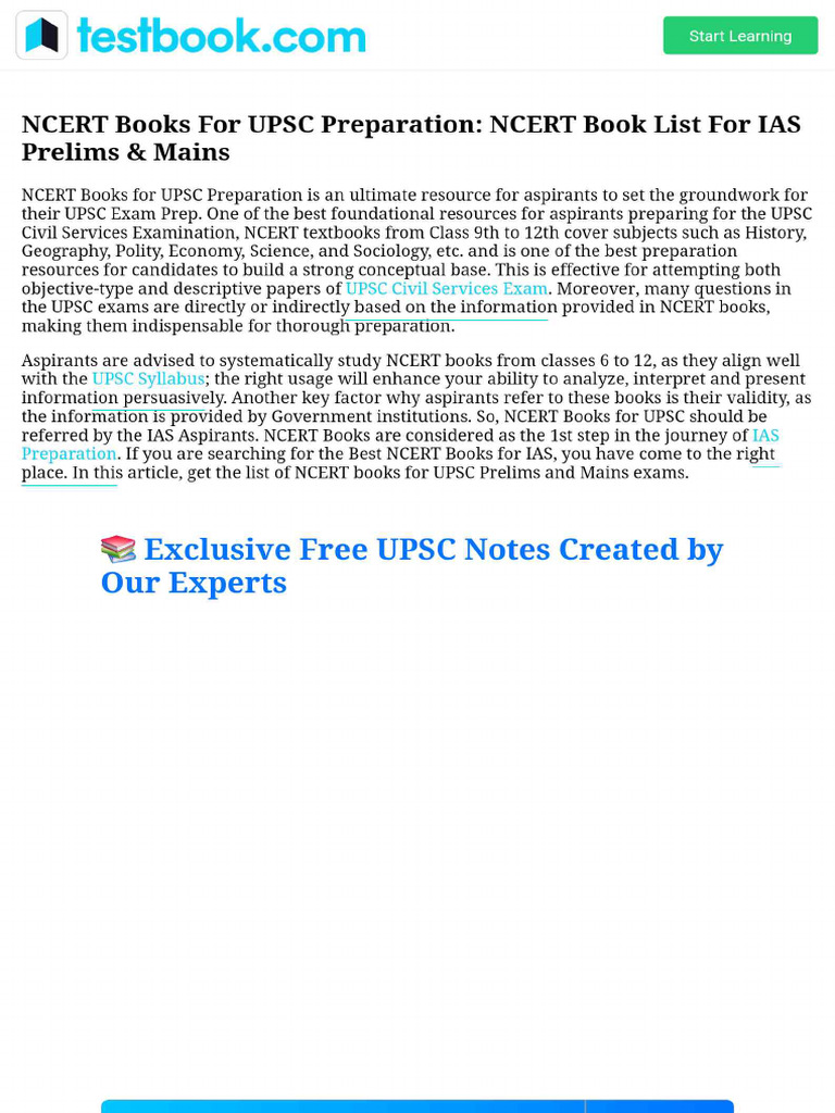 NCERT Books For UPSC Preparation - NCERT Book List For IAS Prelims ...