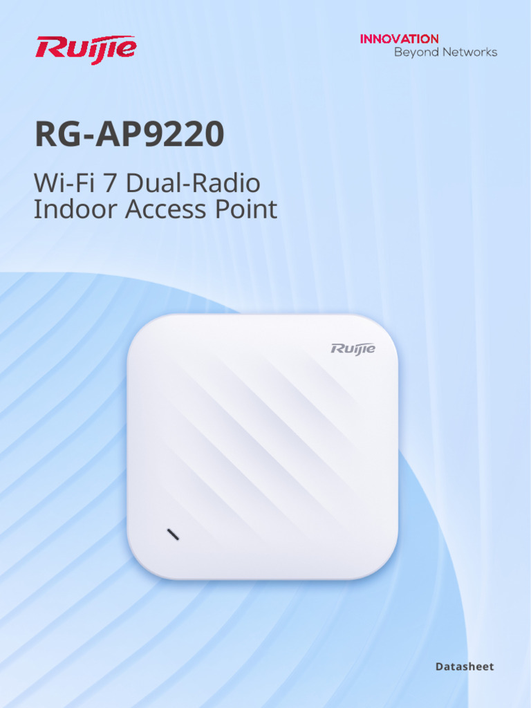 RG-AP9220 Wi-Fi 7 Access Point Datasheet | PDF | Ieee 802.11 | Computer ...