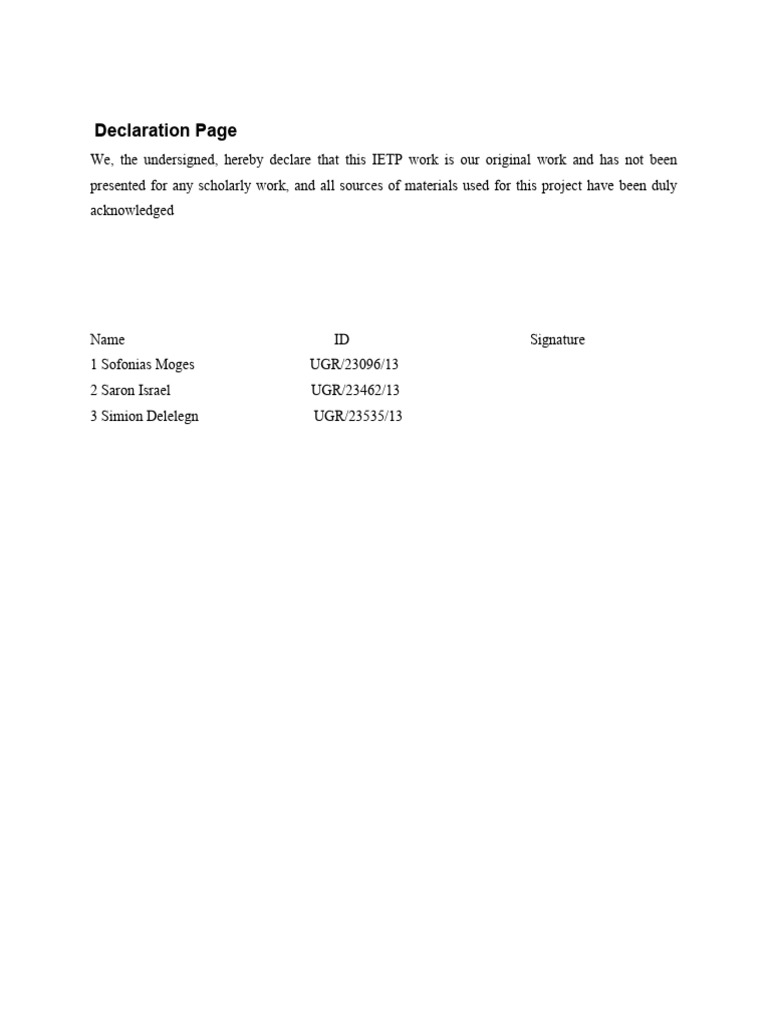 Declaration Page | PDF