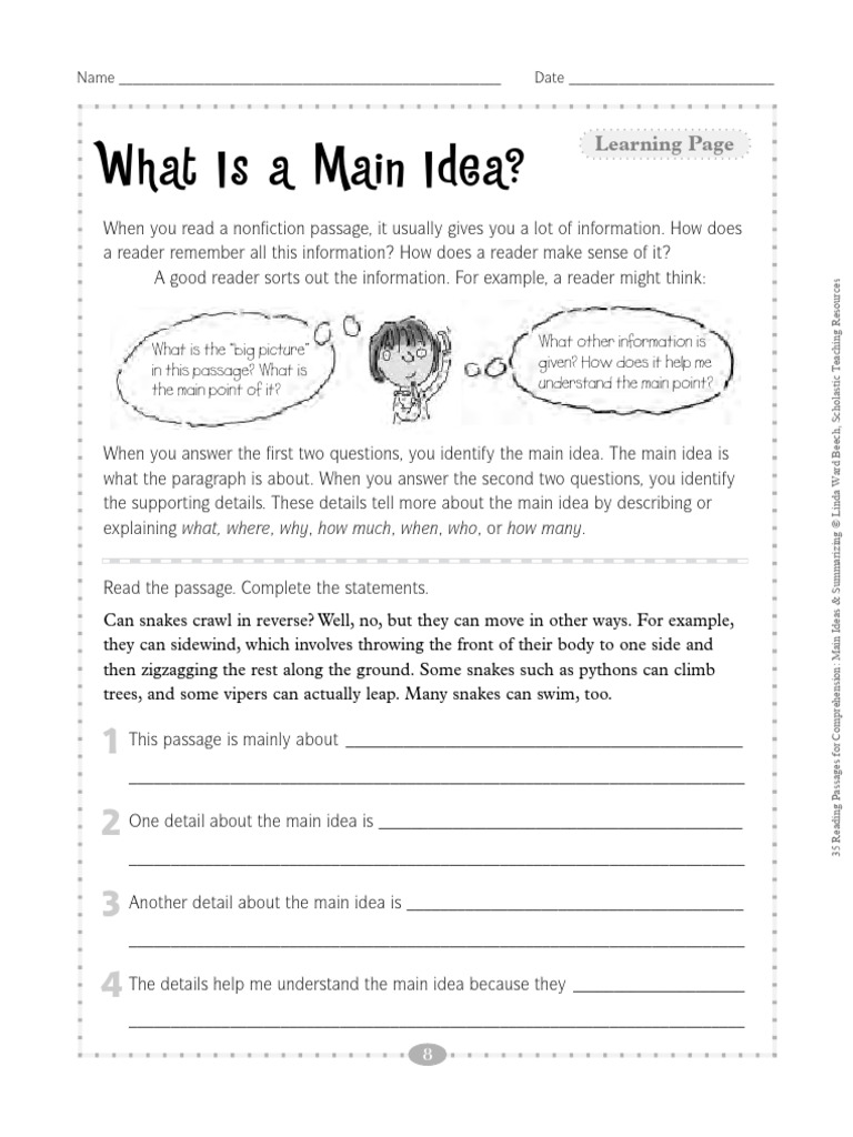 Main Idea vs. Summary Explained | PDF | Reading Comprehension | Cognition