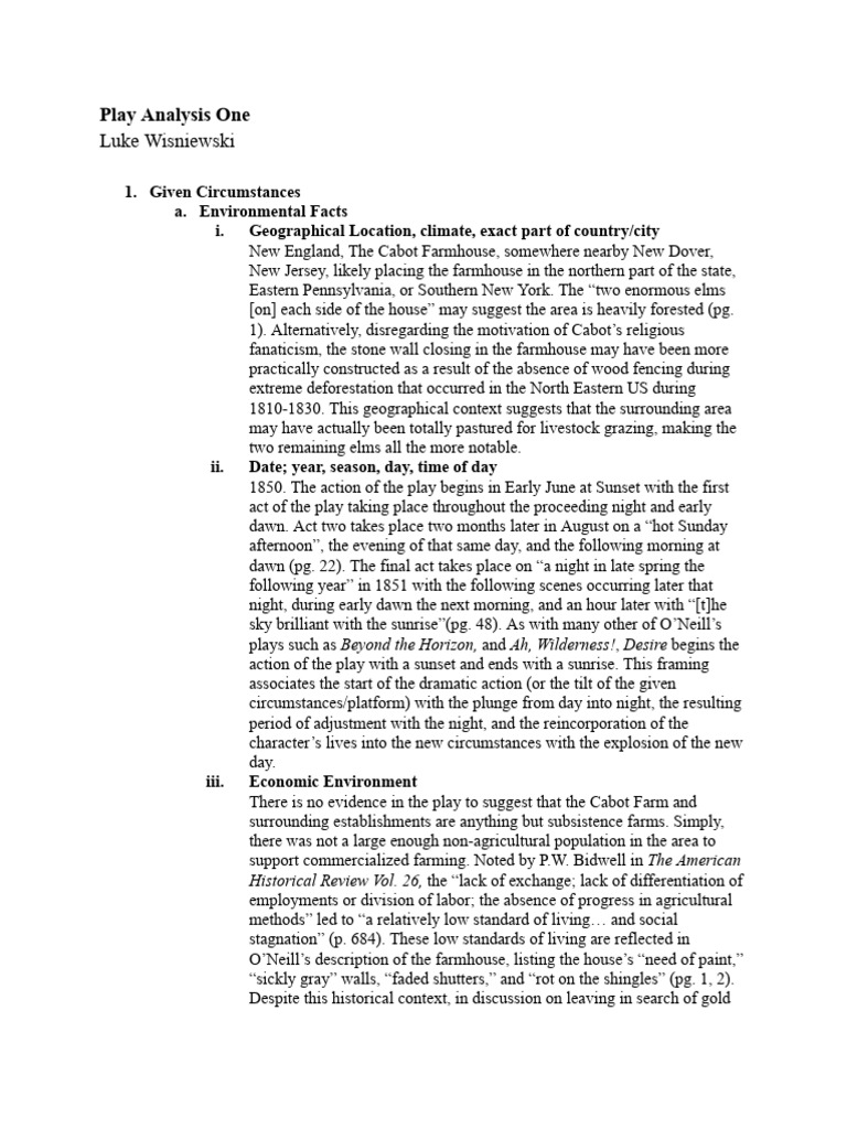 Directing Practicum Play Analysis One | PDF