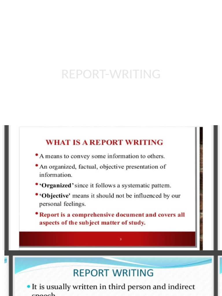 Report Writing 1 | PDF