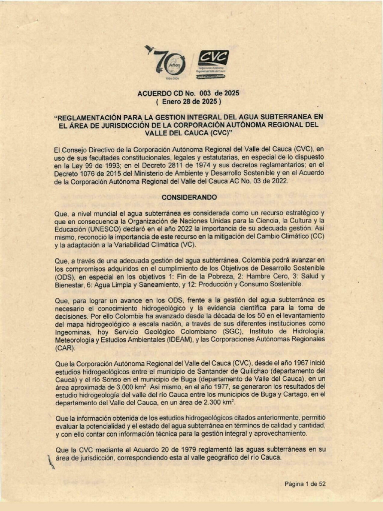 Acuerdo 003 2025 Reglamentación ASUB-OCR | PDF | Agua subterránea | Agua
