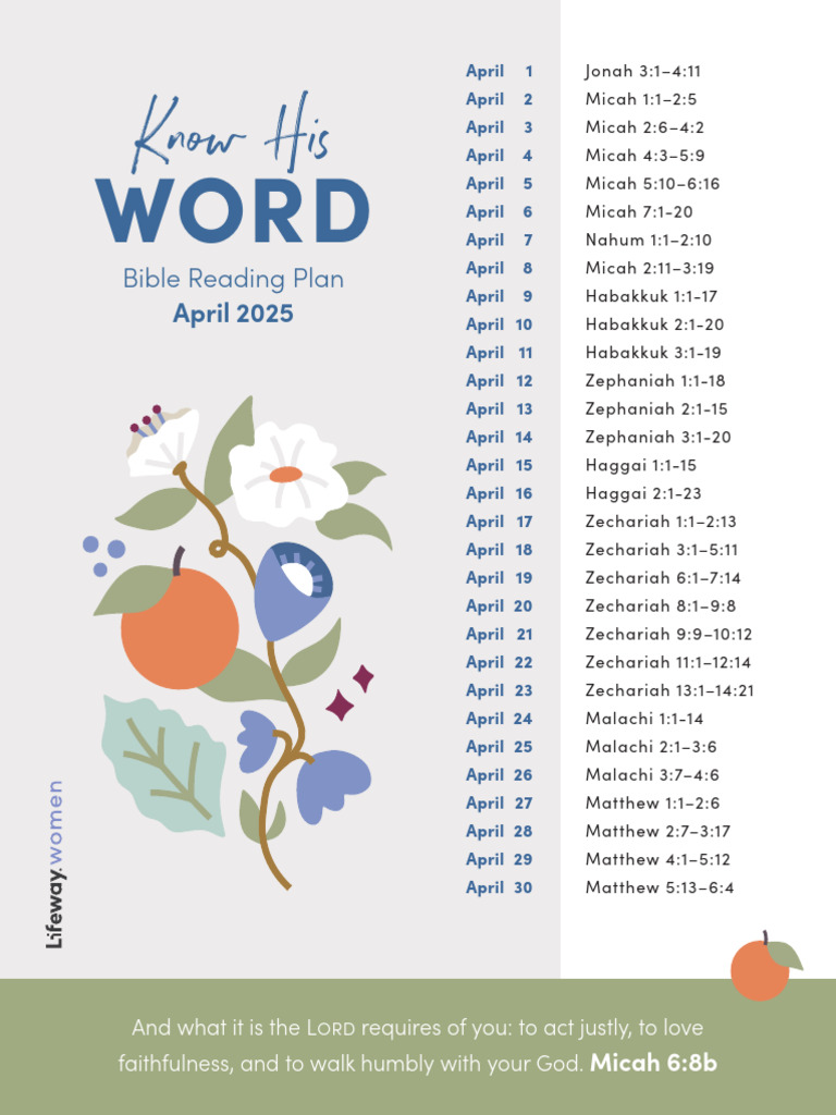 April 2025 Bible Reading Plan | PDF