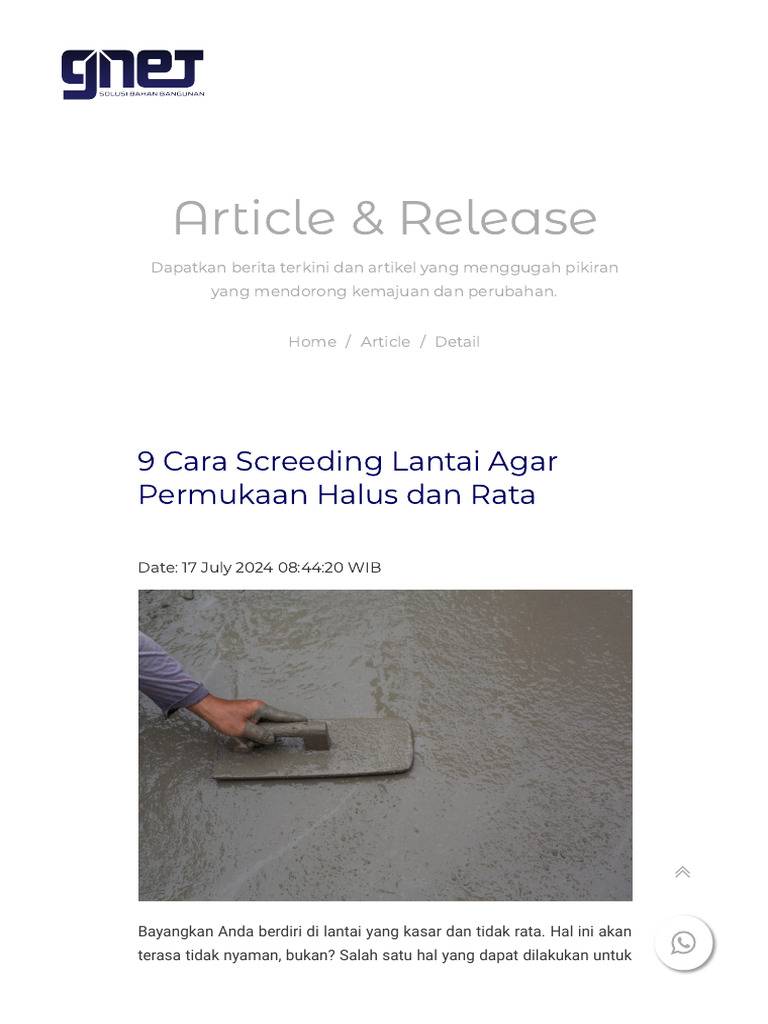 9 Cara Screeding Lantai Agar Permukaan Halus Dan Rata - GNET Indonesia ...