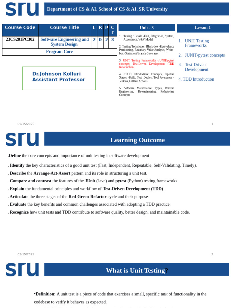 Unit Testing and TDD Overview | PDF | Test Driven Development | Unit ...