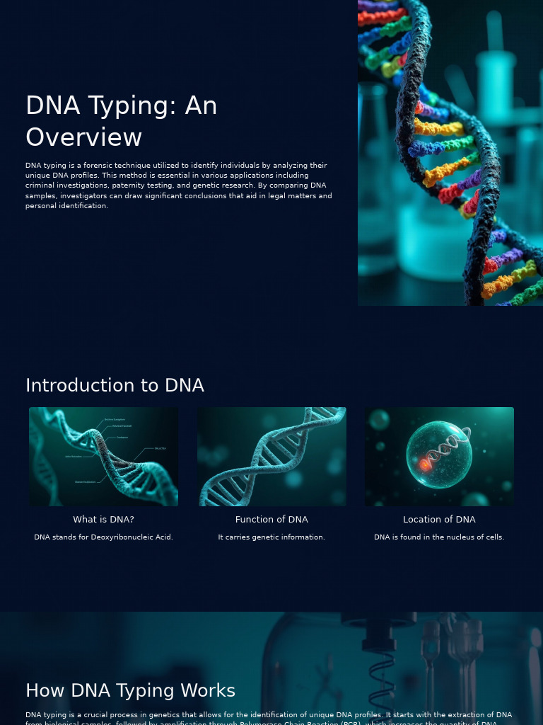 DNA Typing - An Overview | PDF | Dna Profiling | Polymerase Chain Reaction