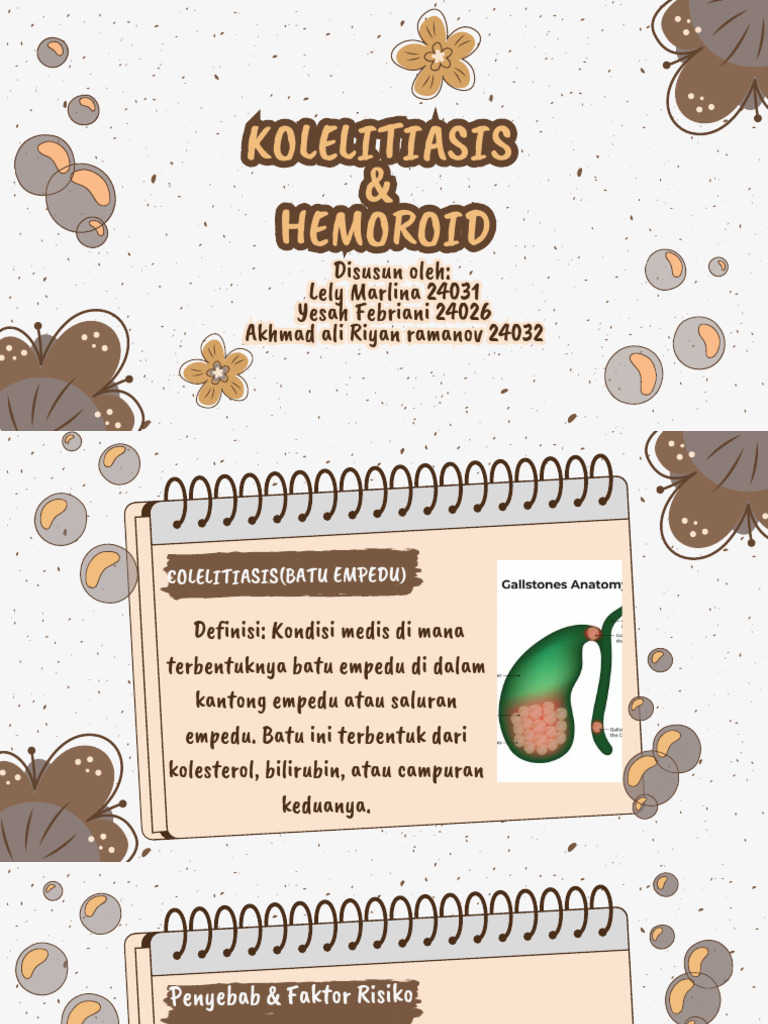 Kolelitiasis dan Hemoroid: Gejala & Penanganan | PDF