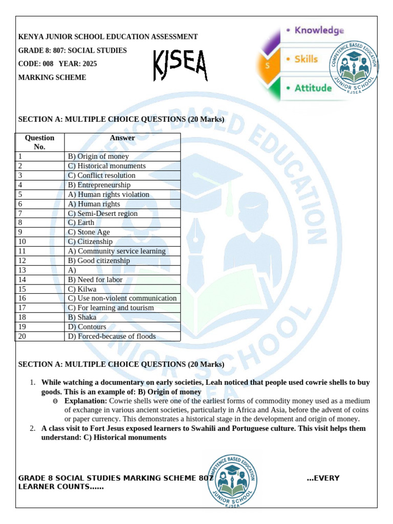 Kenya Grade 8 Social Studies Assessment | PDF | Precipitation | Galaxy