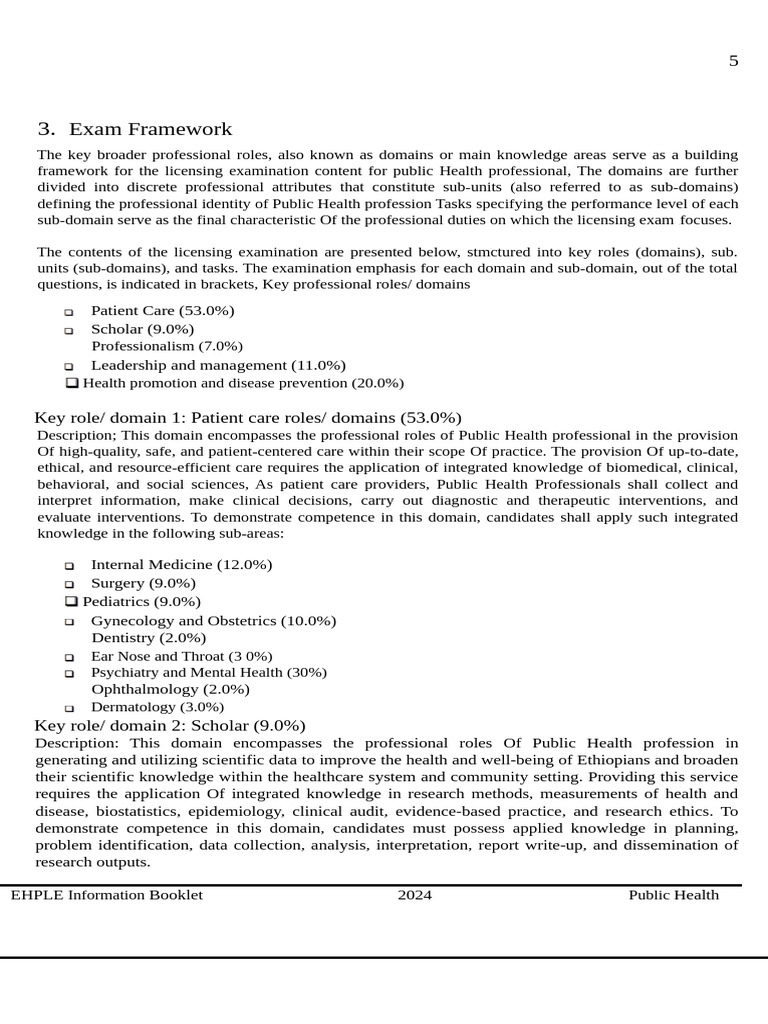 Public Health Licensing Exam Framework | PDF | Public Health | Health Care