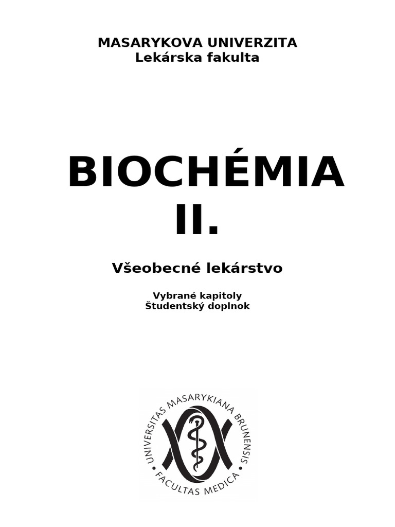 Biochémia II. - Študentské Doplnkové Skriptum | PDF