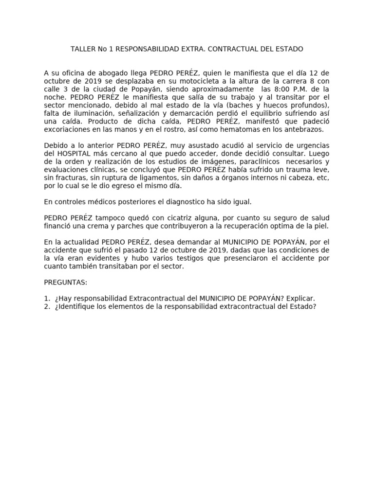 Taller No 1 Resp. Extra. Contrac. WORD | PDF