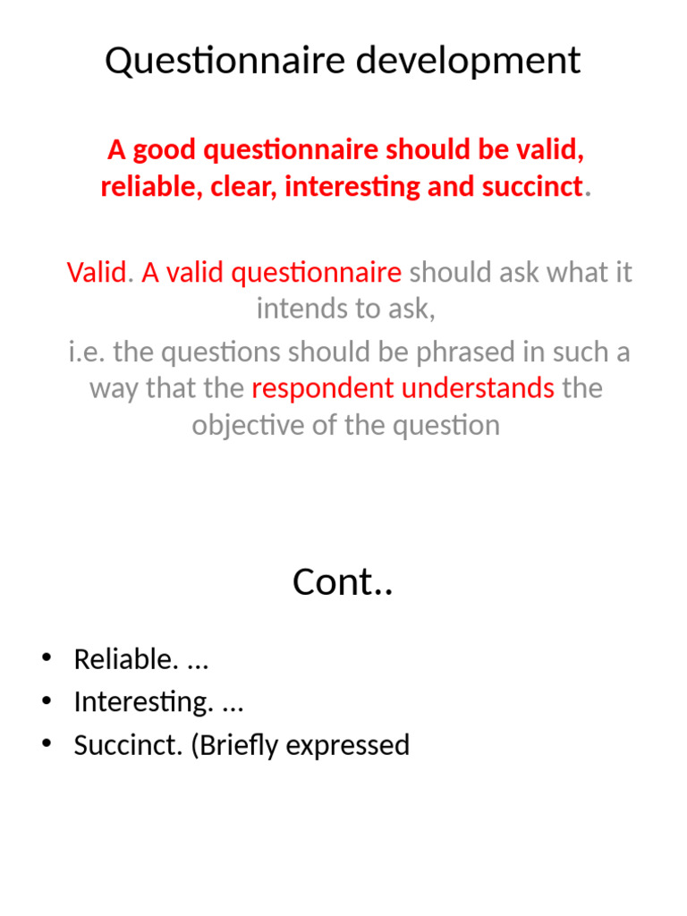 4questionnaire Development | PDF | Questionnaire | Survey Methodology