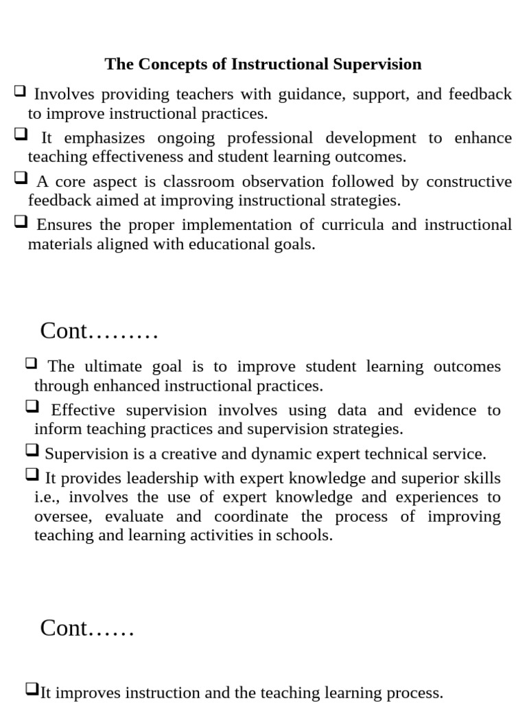 Concepts of Instructional Supervision | PDF | Teachers | Leadership