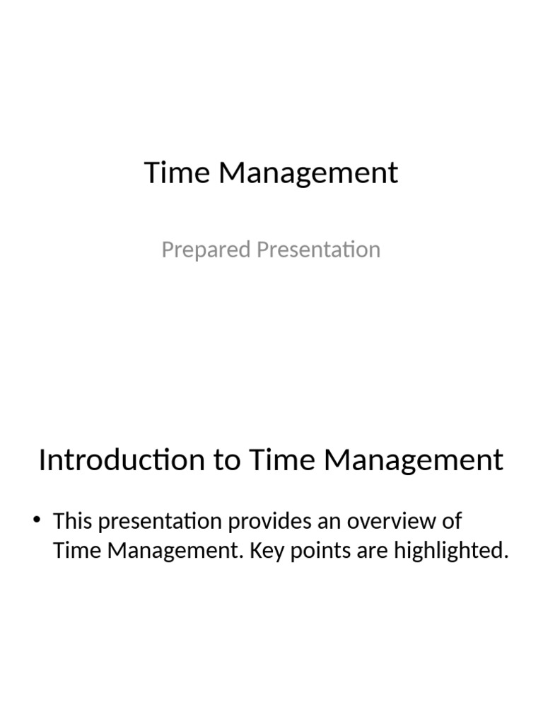 Time Management | PDF