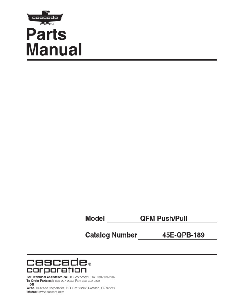 QFM Push/Pull Parts Manual | PDF | Piston | Engine Technology