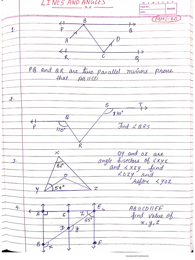 Lines and Angles Test Ix | PDF