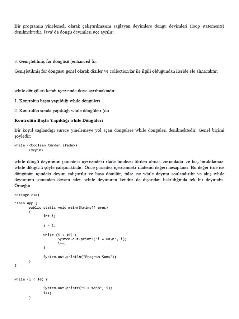 008 Dongu Deyimleri While Do While V1.3 | PDF