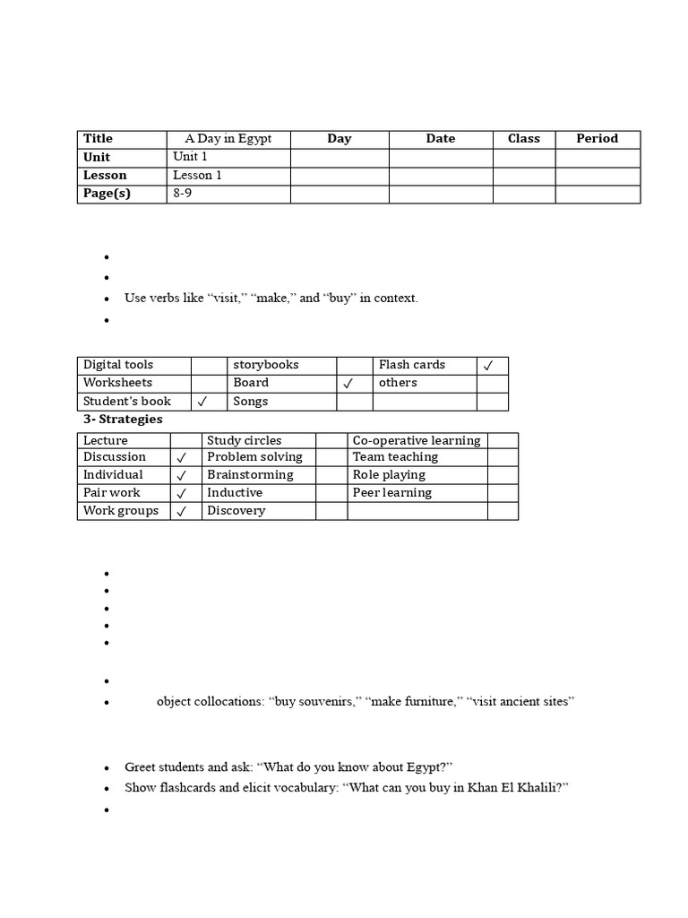 Model Lesson Plan Grade 6 Unit1 L1 | PDF | Reading Comprehension | Education Theory
