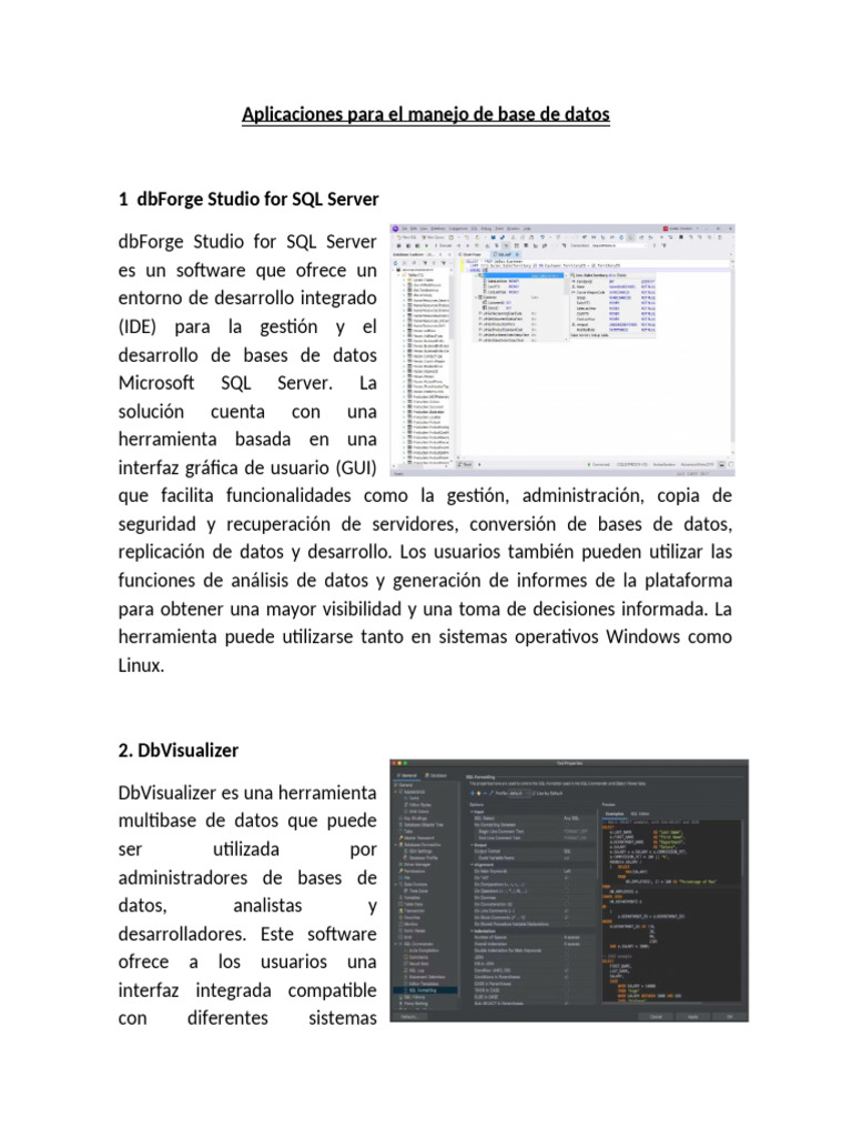 Apps para El Manejo de Base de Datos | PDF | Bases de datos | Servidor SQL de Microsoft