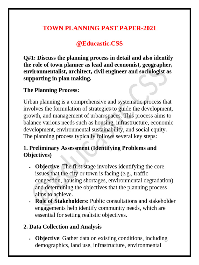 2021 Town Planning Exam Paper Analysis | PDF | Affordable Housing ...
