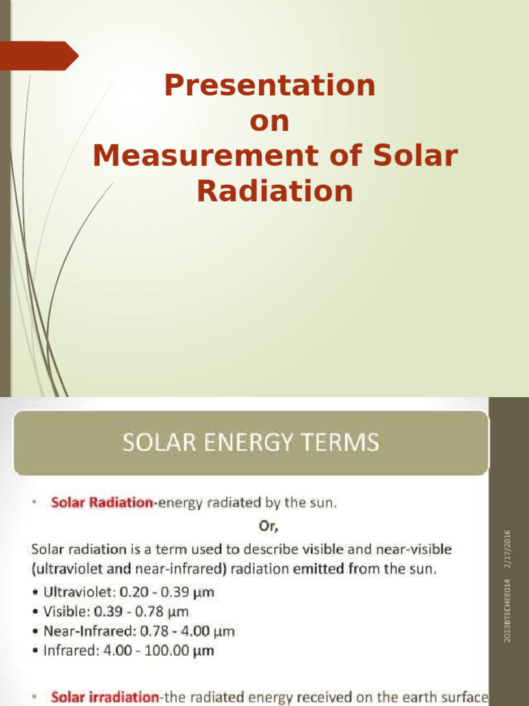 Measurement of Solar Radiation | PDF