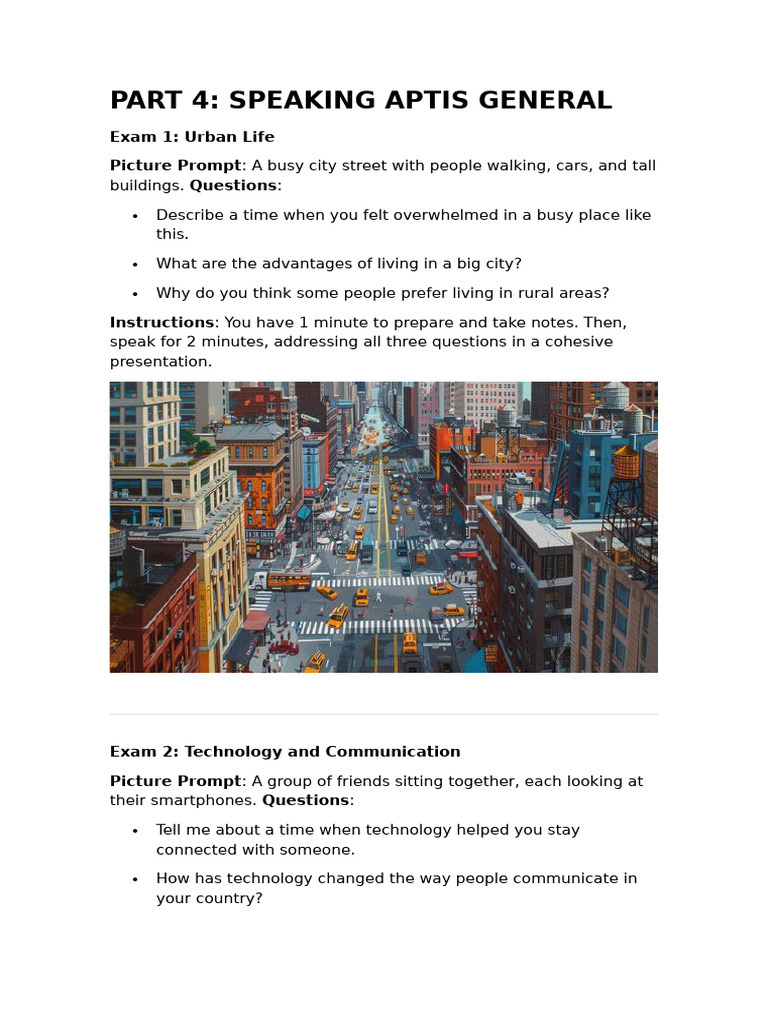 Part 4 Speaking Aptis General | PDF | Learning