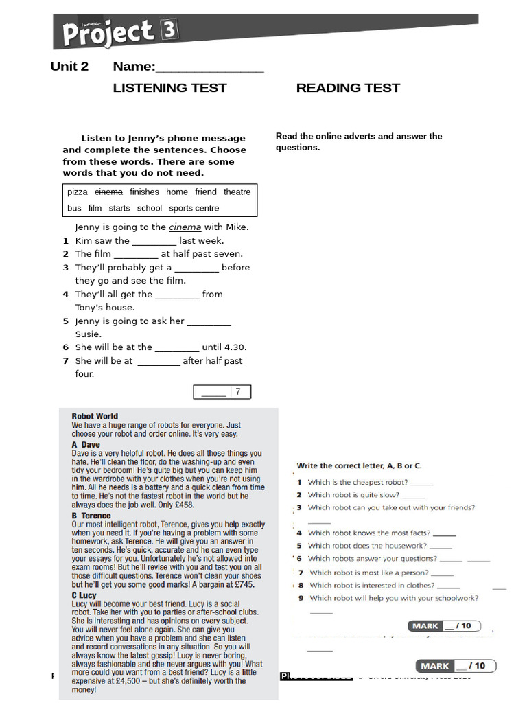 Project 3 Unit 2 Skills Test | PDF