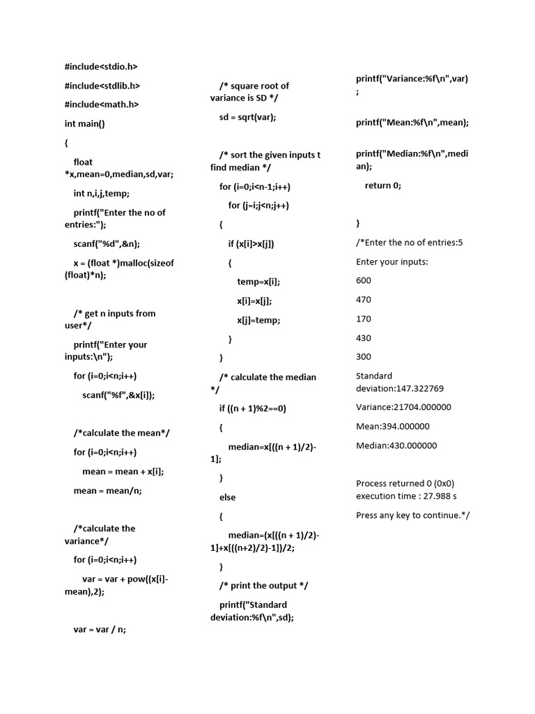 standard deviation | PDF | Mathematics | Software Engineering