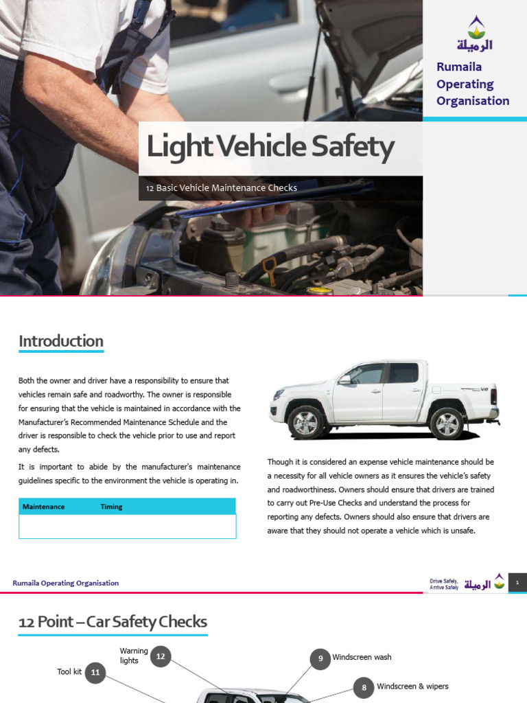 Light Vehicle Safety Checks ENG REV 2 | PDF | Vehicles | Land Vehicles