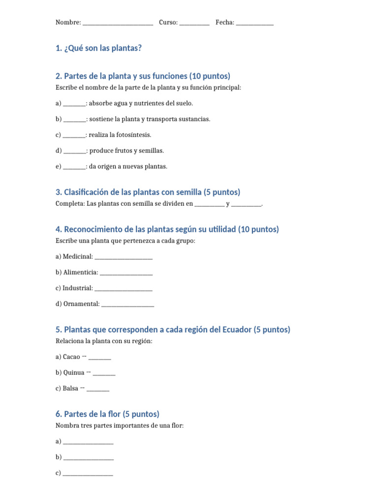Guía Completa sobre Plantas y Sus Partes | PDF
