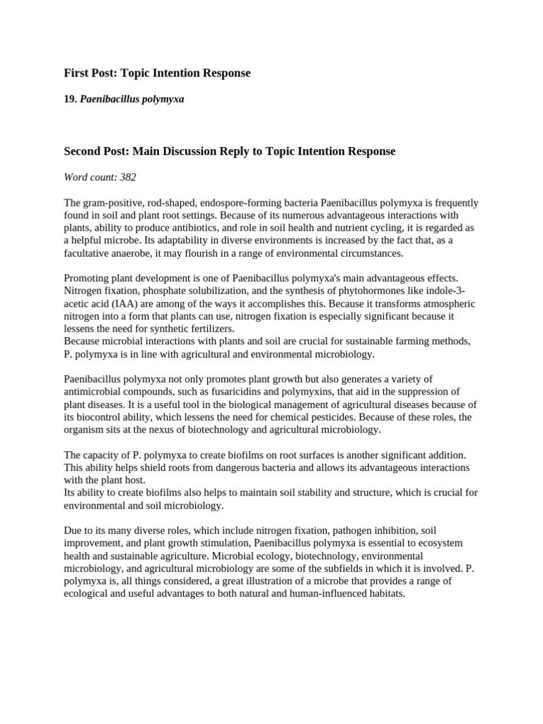 Paenibacillus Polymyxa | PDF | Soil | Microorganism