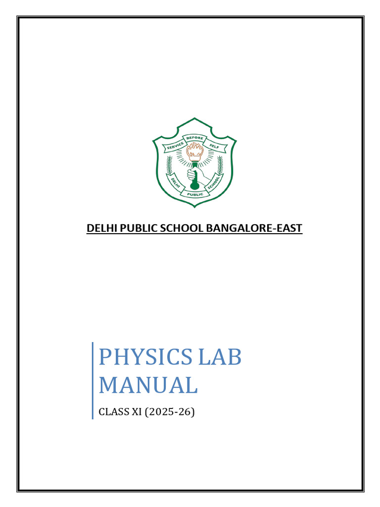 Class XI Physics Lab Manual 2025-26 | PDF | Weighing Scale | Weight