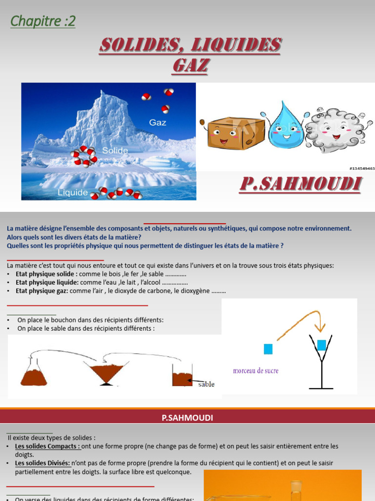 États de la matière : solides, liquides, gaz | PDF | Gaz | Matière