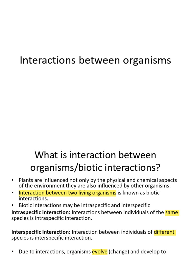 6.interactions Between Organisms | PDF | Plants | Leaf