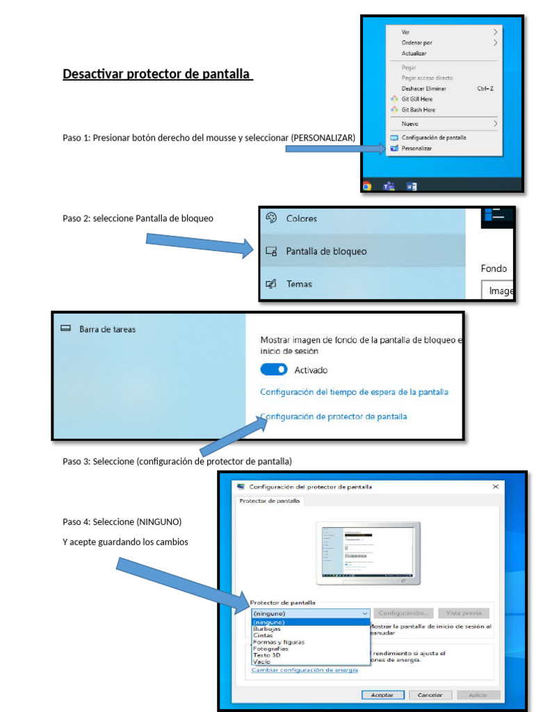 Desactivar Protector de Pantalla | PDF