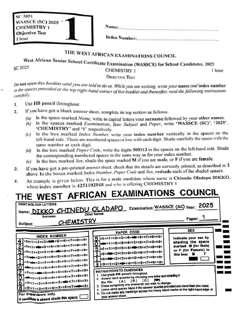 Chemistry WAEC 2025 | PDF